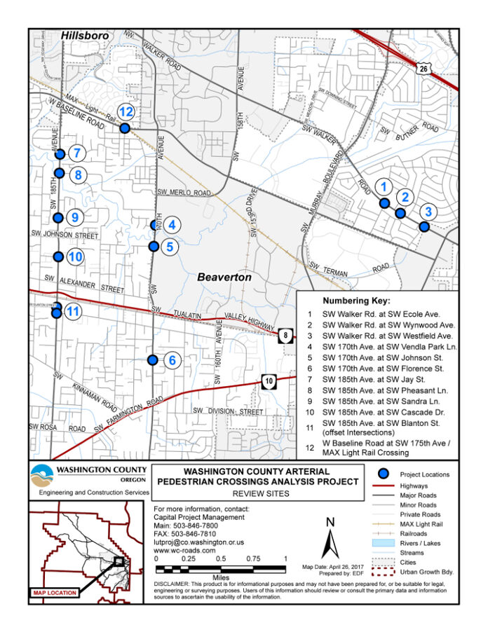 Arterial Pedestrian Crossings Project | Washington County, OR
